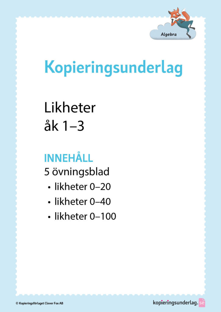 Ekvationer åk 4-6